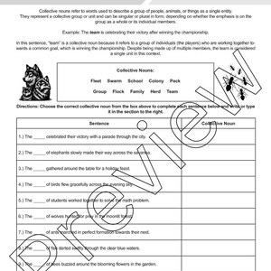Collective Nouns Worksheets Bundle for English Learners and English ...