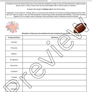 Compound Nouns Worksheets Bundle for English Learners and English ...