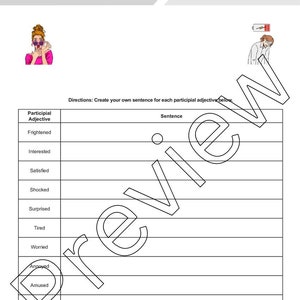 Participial Adjectives Worksheets Bundle for English Learners and ...