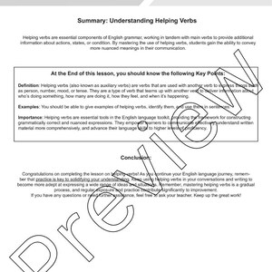 Helping Verbs Lesson: Introduction + 4 Worksheets (editable, Fillable ...