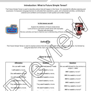 Future Simple Tense Verb Lesson: Introduction + 3 Worksheets (editable ...
