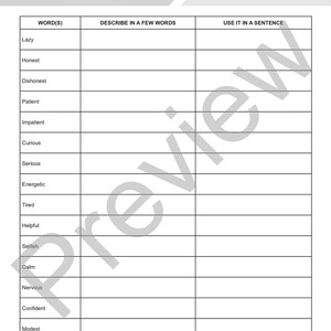 Adjectives to Describe People Worksheet for English Learners and ...