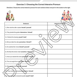 Intensive Pronouns Lesson: Introduction + 3 Worksheets (editable ...