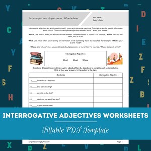 Interrogative Adjectives Worksheets Bundle for English Learners and ...