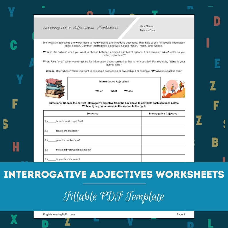 Interrogative Adjectives Worksheets Bundle for English Learners and ...