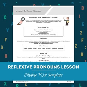 Reflexive Pronouns Lesson: Introduction + 3 Worksheets (editable ...