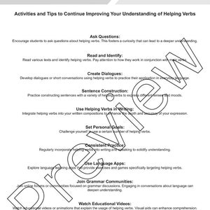 Helping Verbs Lesson: Introduction 4 Worksheets editable, Fillable ...