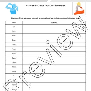 Past Perfect Continuous Tense Verbs Lesson: Introduction + 3 Worksheets ...