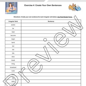 Irregular Verbs Lesson: Introduction + 5 Worksheets (editable, Fillable ...