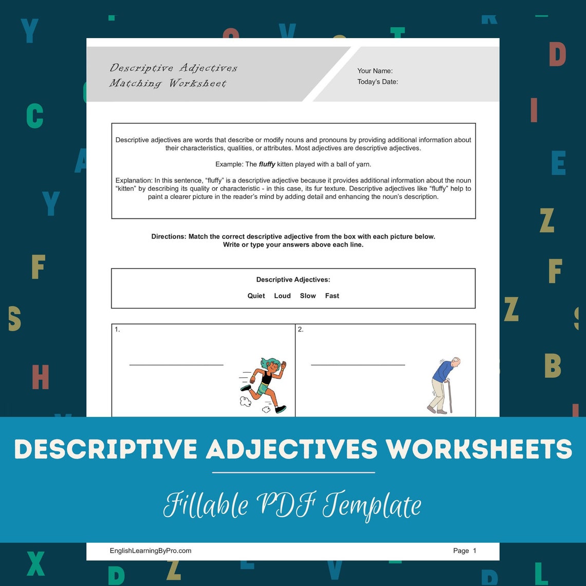 Descriptive Adjectives Worksheets Bundle for English Learners and ...