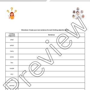 Limiting Adjectives Worksheets Bundle for English Learners and English ...