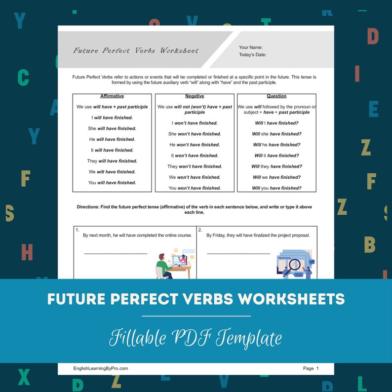 Future Perfect Verbs Worksheets Bundle for English Learners and English ...
