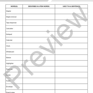 Office Vocabulary Practice Worksheet for English Learners and English ...