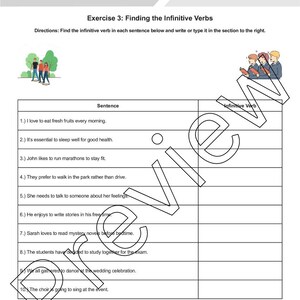 Infinitive Verbs Lesson: Introduction + 4 Worksheets (editable ...