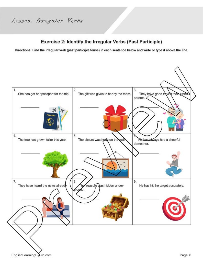 Irregular Verbs Lesson: Introduction 5 Worksheets editable, Fillable ...