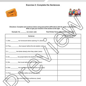 Past Perfect Tense Verbs Lesson: Introduction + 3 Worksheets (editable ...