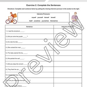Intensive Pronouns Lesson: Introduction + 3 Worksheets (editable ...