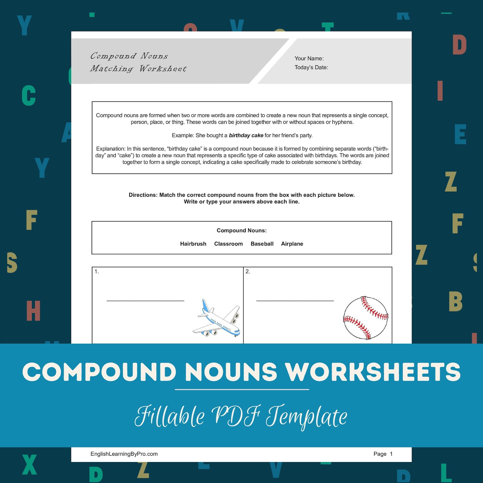 Compound Nouns Worksheets Bundle for English Learners and English ...