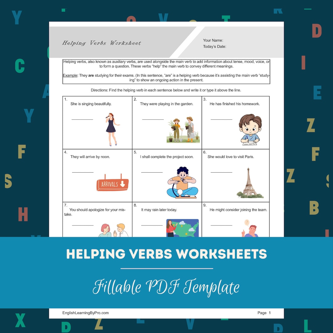 Helping Verbs Worksheets Bundle for English Learners and English ...