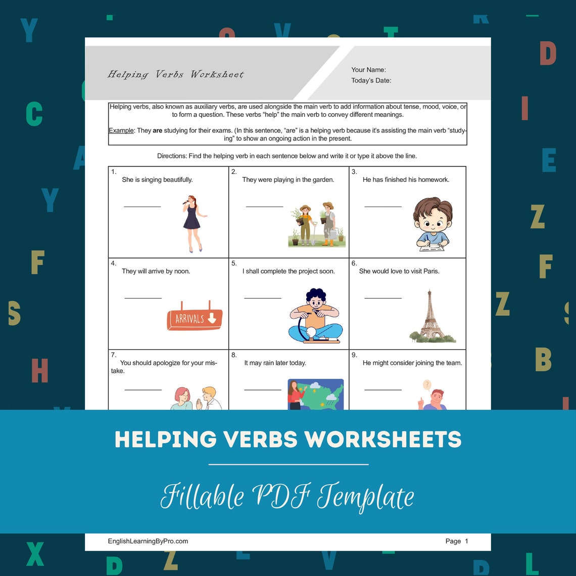 Helping Verbs Worksheets Bundle for English Learners and English ...