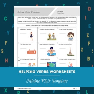 Helping Verbs Worksheets Bundle for English Learners and English ...