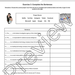 Proper Nouns Lesson: Introduction + 4 Worksheets (editable, Fillable ...