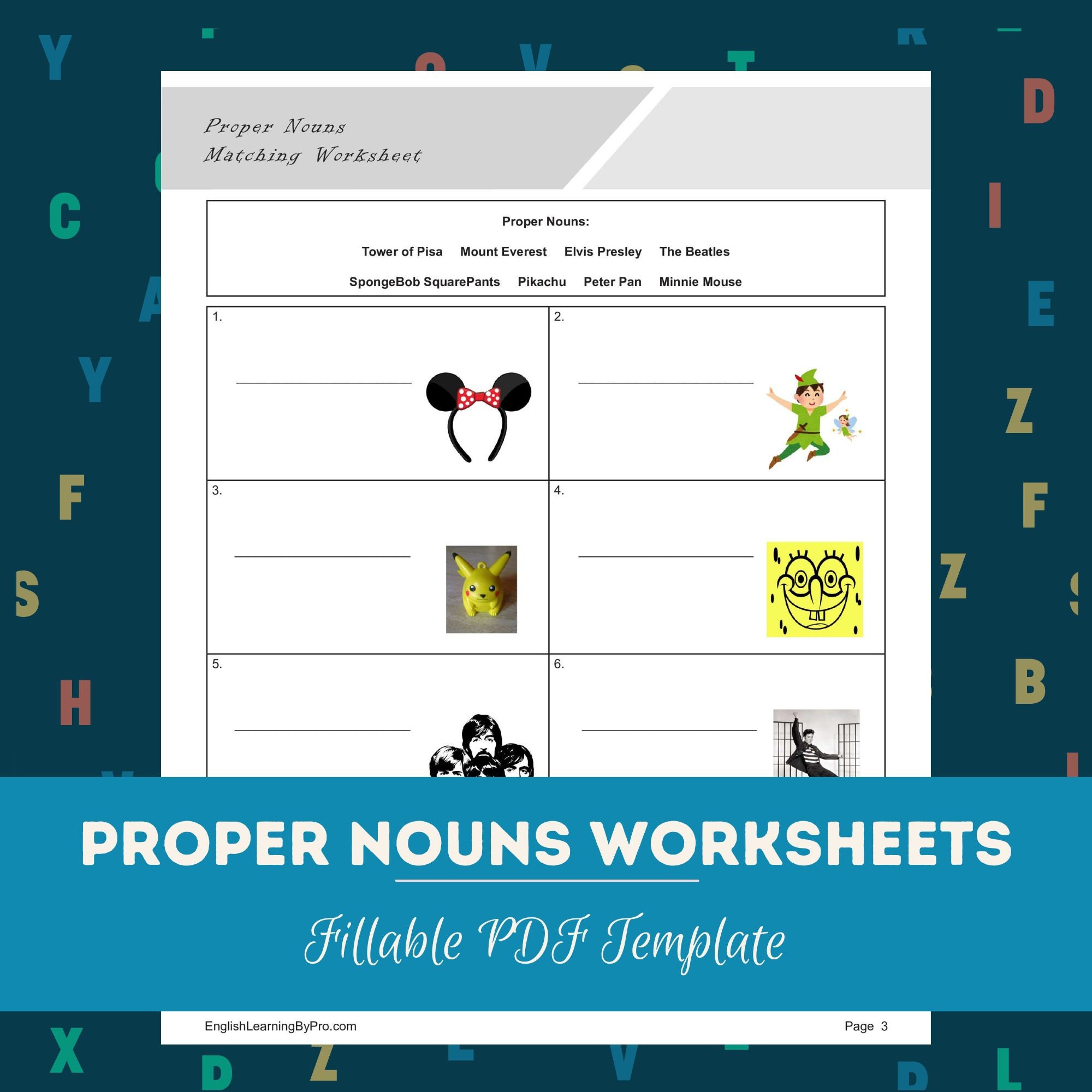Proper Nouns Worksheets Bundle for English Learners and English ...
