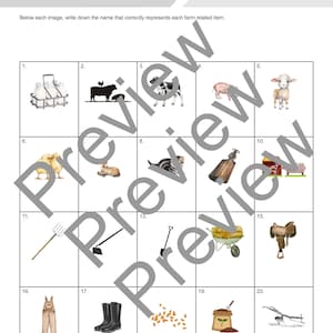 Farm Vocabulary Naming Worksheet for English Learners and English ...