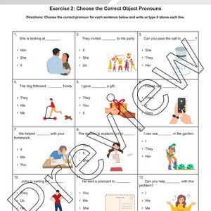 Object Pronouns Lesson: Introduction 2 Worksheets editable, Fillable ...