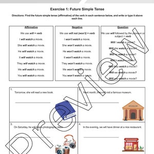 Future Simple Tense Verb Lesson: Introduction + 3 Worksheets (editable ...