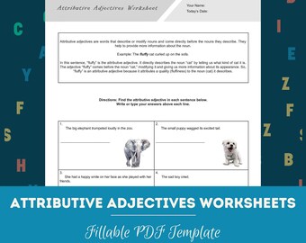 Descriptive Adjectives Worksheets Bundle for English Learners and ...