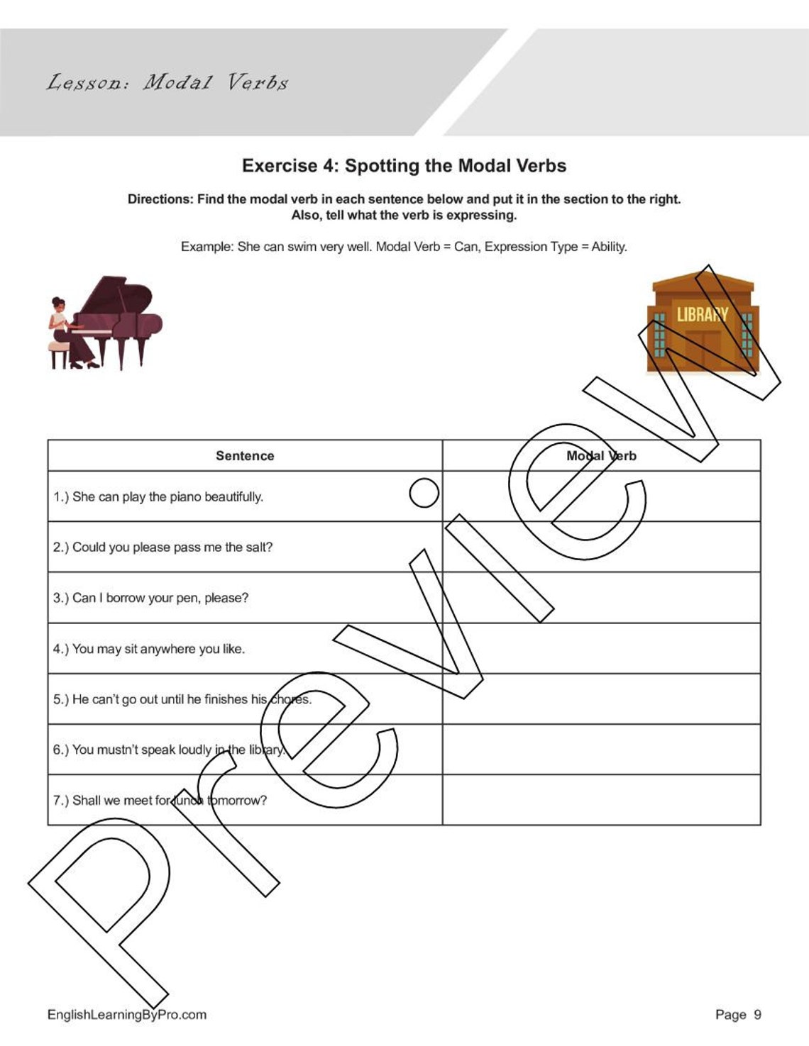 Modal Verbs Lesson: Introduction 5 Worksheets editable, Fillable ...