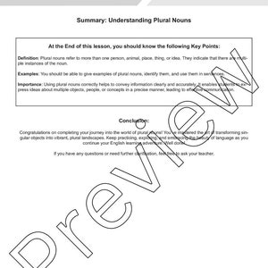 Plural Nouns Lesson: Introduction + 4 Worksheets (editable, Fillable ...
