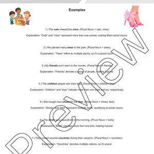 Plural Nouns Lesson: Introduction + 4 Worksheets (editable, Fillable ...