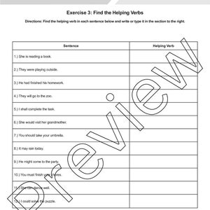 Helping Verbs Lesson: Introduction 4 Worksheets editable, Fillable ...