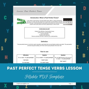 Past Perfect Tense Verbs Lesson: Introduction + 3 Worksheets (editable ...