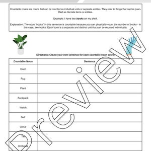 Countable Nouns Worksheets Bundle for English Learners and English ...