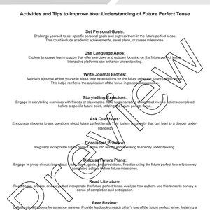 Future Perfect Tense Verb Lesson: Introduction + 3 Worksheets (editable ...