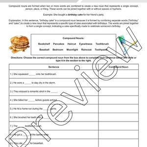 Compound Nouns Worksheets Bundle for English Learners and English ...