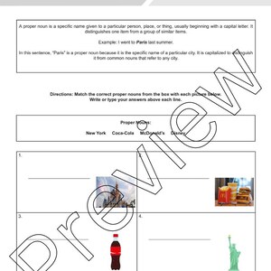 Proper Nouns Worksheets Bundle for English Learners and English ...