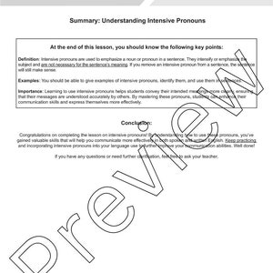Intensive Pronouns Lesson: Introduction + 3 Worksheets (editable ...