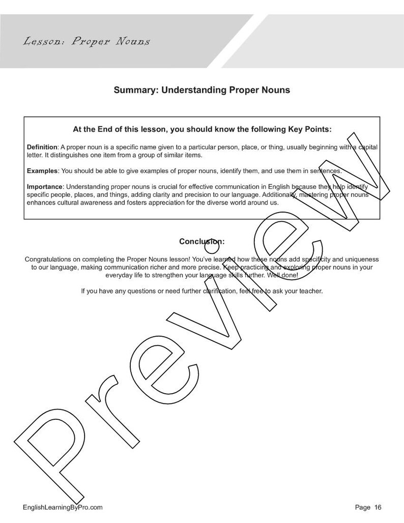 Proper Nouns Lesson: Introduction + 4 Worksheets (editable, Fillable ...