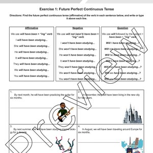 Future Perfect Continuous Tense Verb Lesson: Introduction 3 Worksheets ...