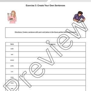 Future Perfect Tense Verb Lesson: Introduction + 3 Worksheets (editable ...