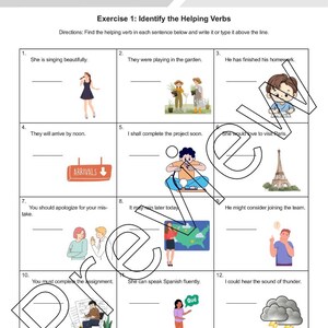 Helping Verbs Lesson: Introduction 4 Worksheets editable, Fillable ...