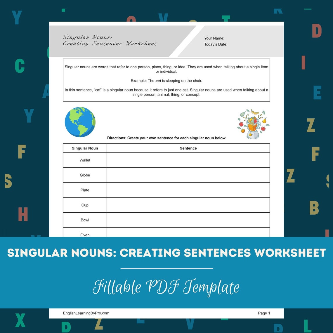 Noun Worksheets Bundle for English Learners and English Teachers ...