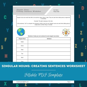 Noun Worksheets Bundle for English Learners and English Teachers ...