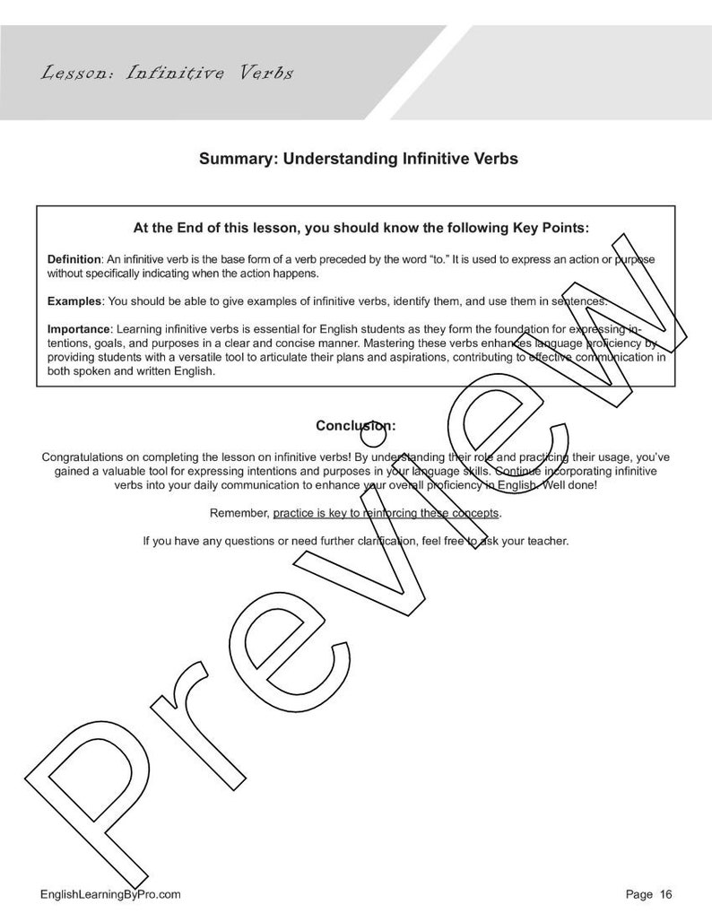 Infinitive Verbs Lesson: Introduction + 4 Worksheets (editable ...