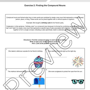Compound Nouns Lesson: Introduction + 4 Worksheets (editable, Fillable ...