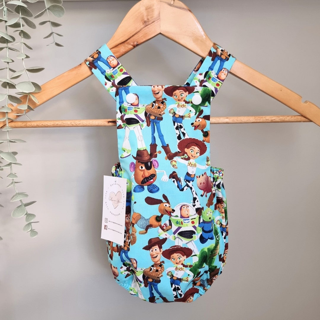 Handmade Toy Story Baby Overall Romper, Toy Story Baby Romper, Buzz ...